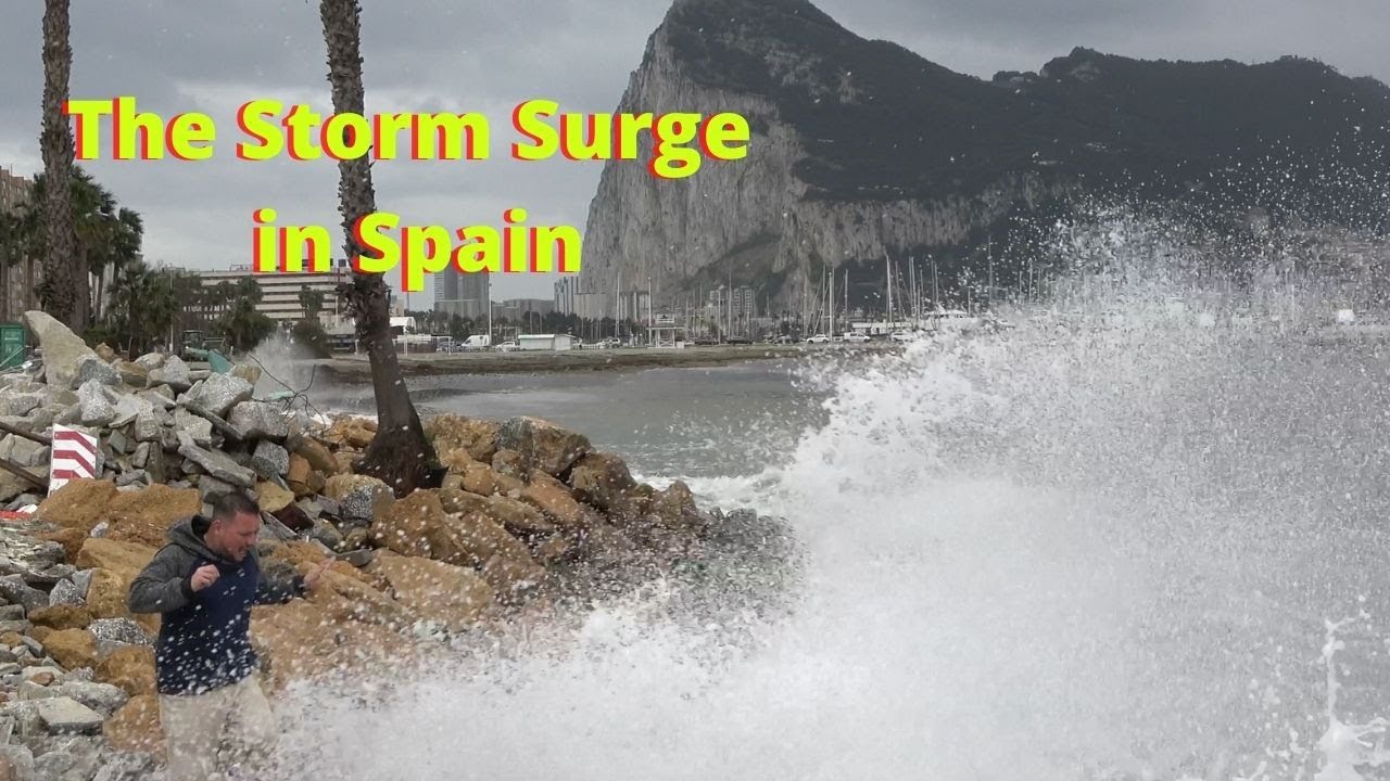 The Storm Surge at La Línea and Gibraltar 10 Feb 2023 - YouTube