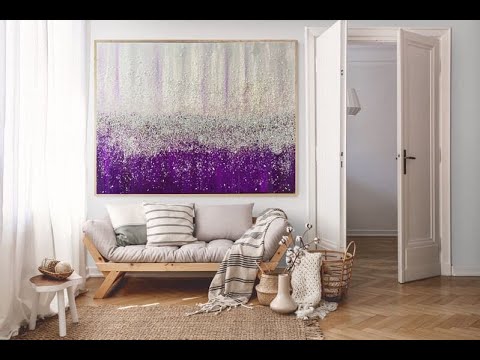 DIY - how to make a sparkling glitter painting. Fine art process. Glass ...