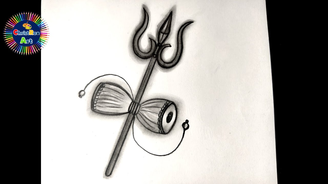 Trishul drawing | Mahadev trishul drawing | mahashivratri drawing ...