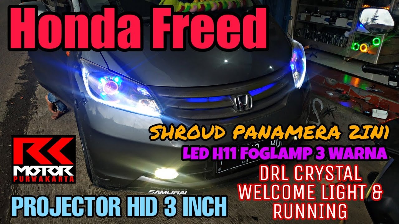 Honda Freed Pasang Projector HID 3 inch Led Foglamp ECO9 H11 3 Warna ...