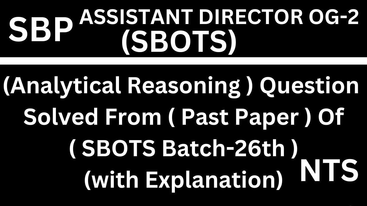 sbp sbots past paper || sbp sbots preparation || state bank of pakistan ...