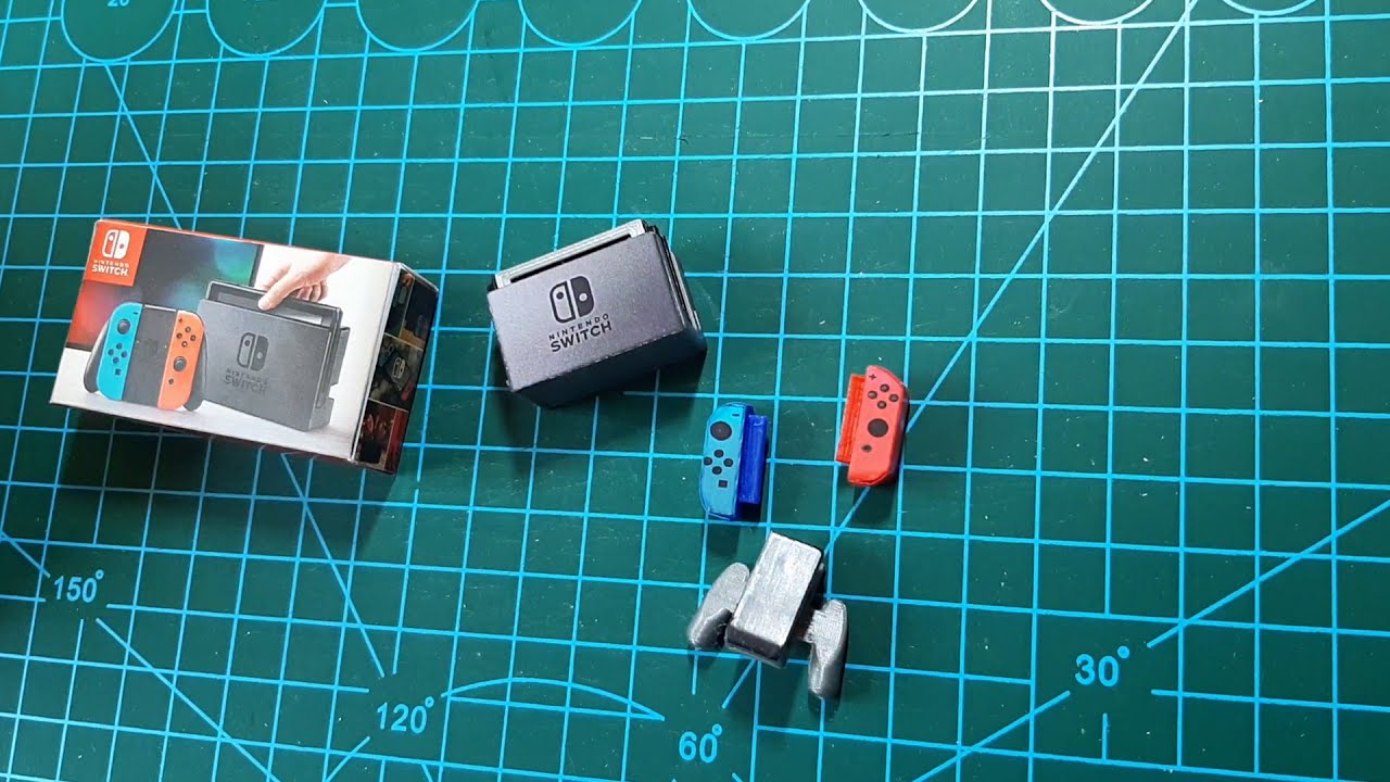 NINTENDO SWITCH. Miniature console with box and controllers - YouTube