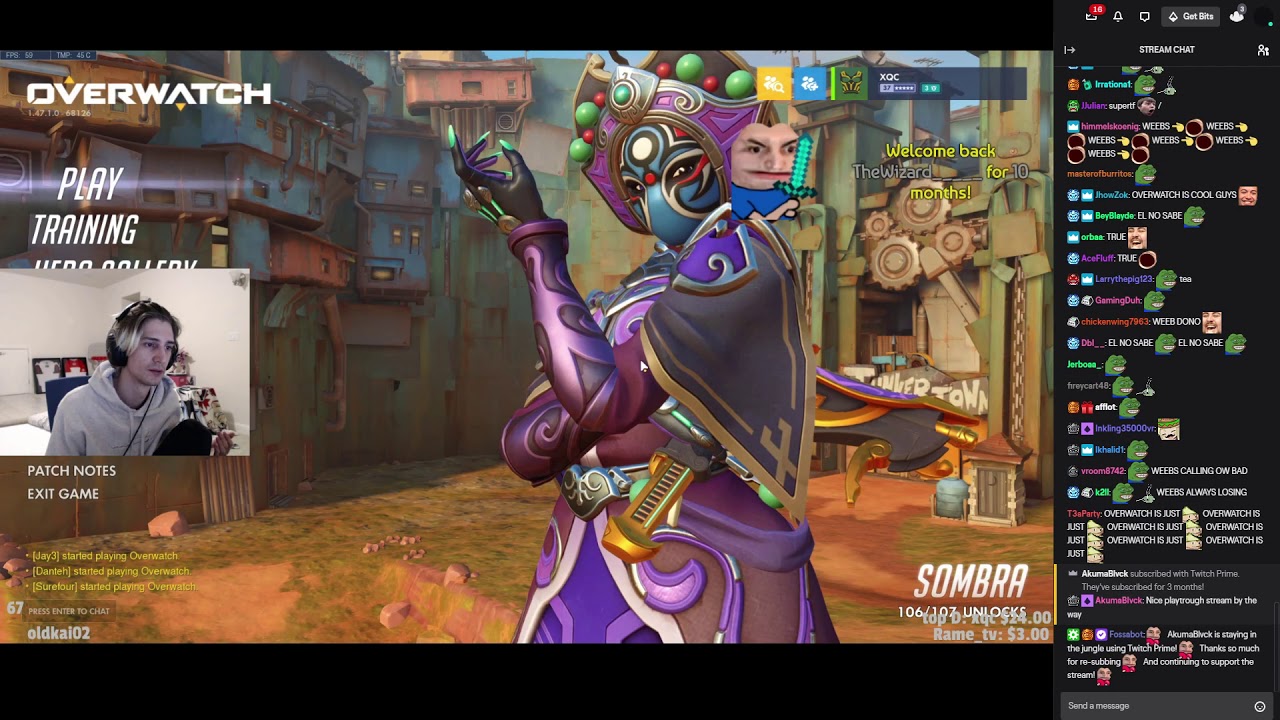 xQc plays Overwatch (with chat) - YouTube