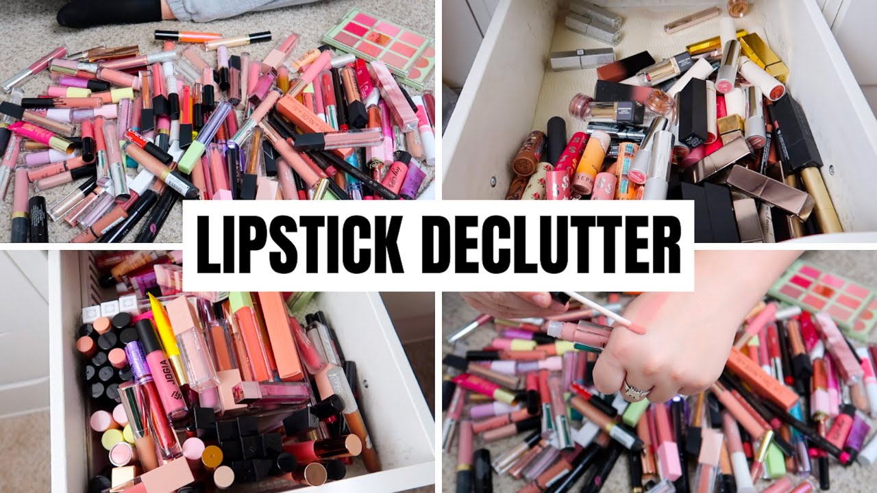 MAKEUP COLLECTION DECLUTTER - LIPGLOSS & LIPSTICK - PART 1 - YouTube