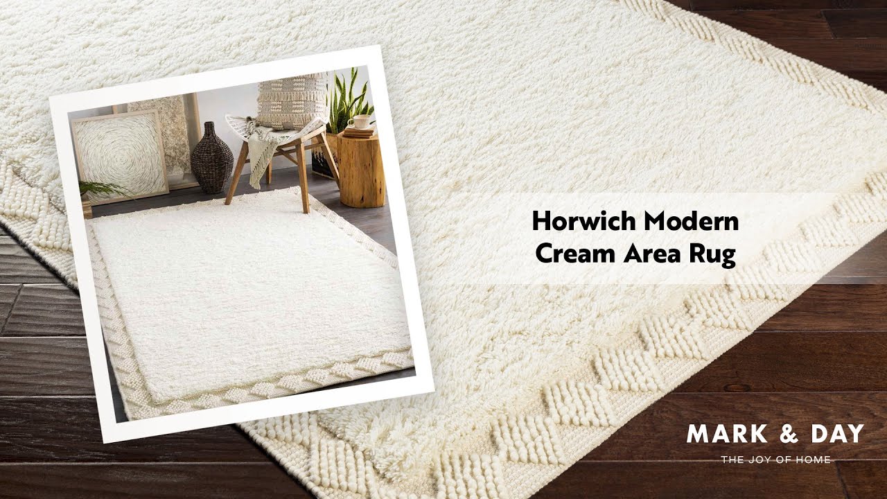 Horwich Modern Cream Area Rug - YouTube