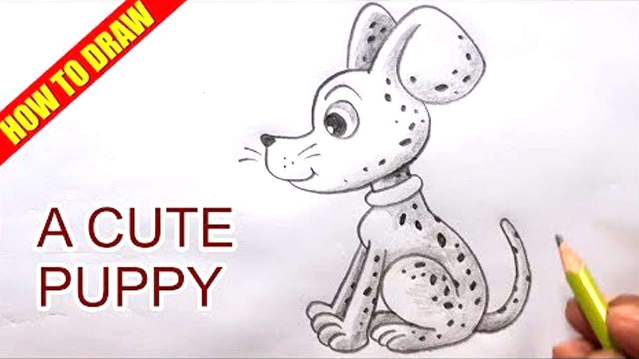 How to draw a cute puppy dog for kids. - YouTube