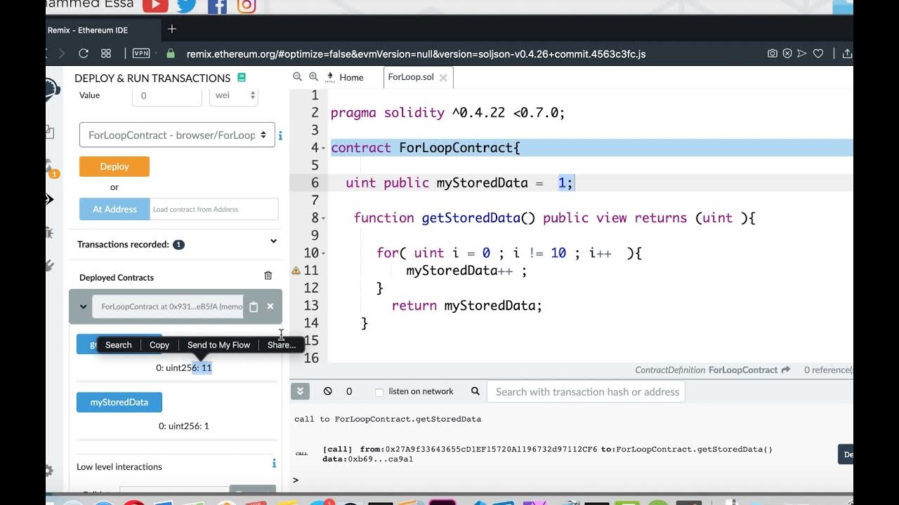 15 Ethereum Solidity Loops For Loop - YouTube