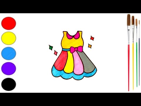 How To Draw A Cute Dress |Easy Dress Drawing Step By Step |Simple Dress ...
