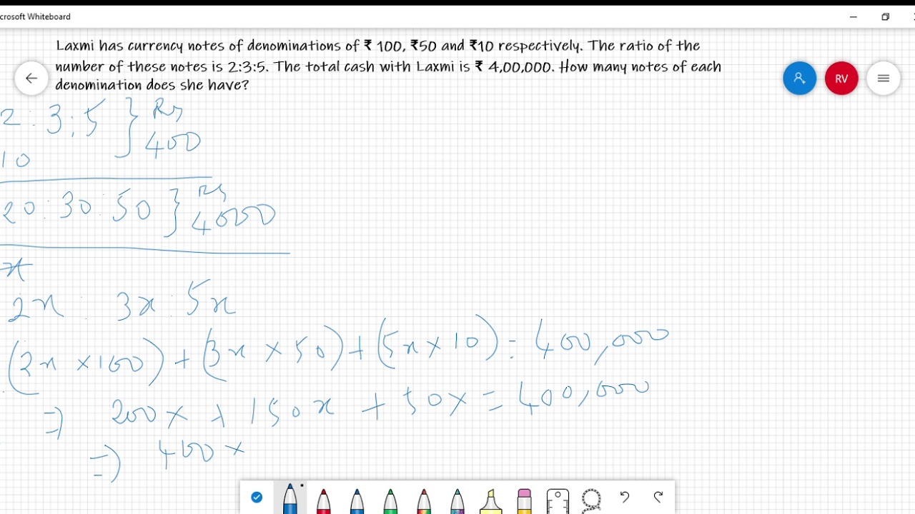 Ratio Math Problem Solution: Currency Note Denomination - YouTube