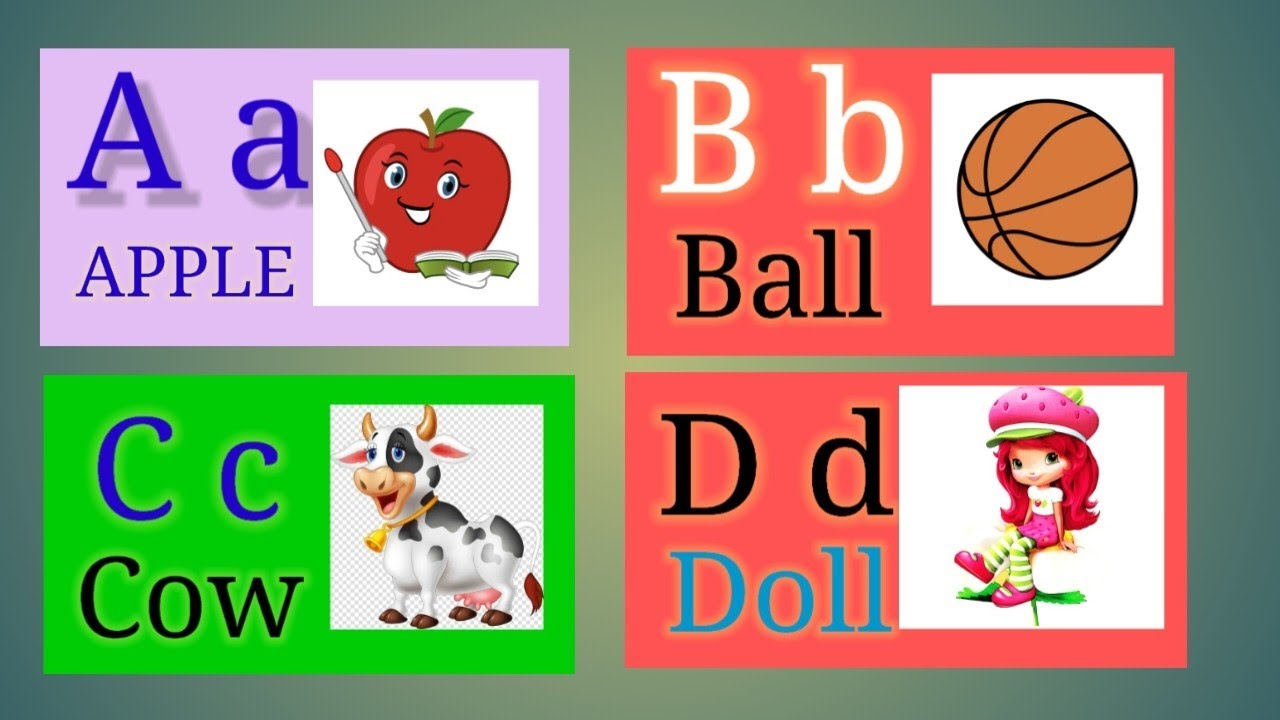 Learning A toZ with word Learn Alphabet A to Z | ABC | Learn Letters ...