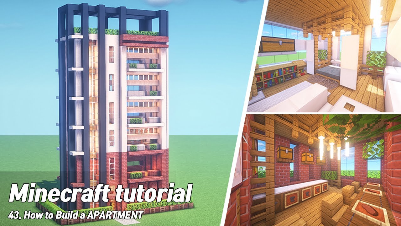 Minecraft : MODERN APARTMENT TUTORIAL｜How to Build in Minecraft - YouTube