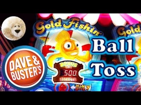 GOLD FISH BOWL ARCADE GAME at Dave & Busters Ping Pong Balls Fishin ...