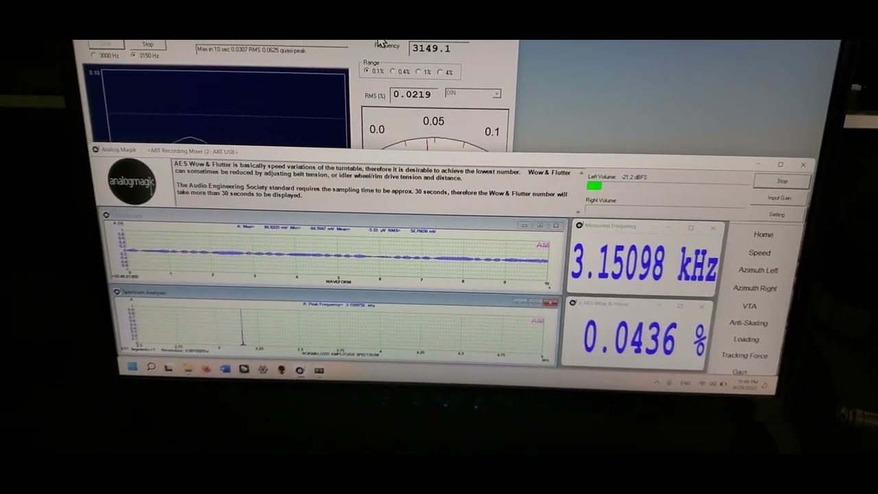 VPI Prime W&F test #2 (using RPM app, AnalogMagik, WFGUI and Nakamichi ...