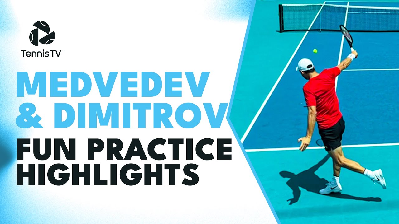 FUN Practice Between Daniil Medvedev & Grigor Dimitrov | Miami 2023 ...