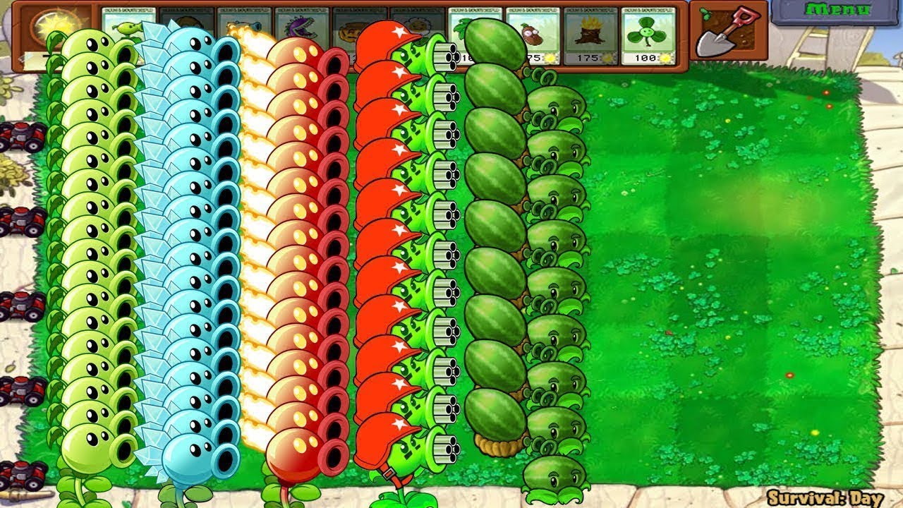 Plants vs Zombies Repeater, Snow Pea, Gatling Pea Cactus, Winter Melon ...