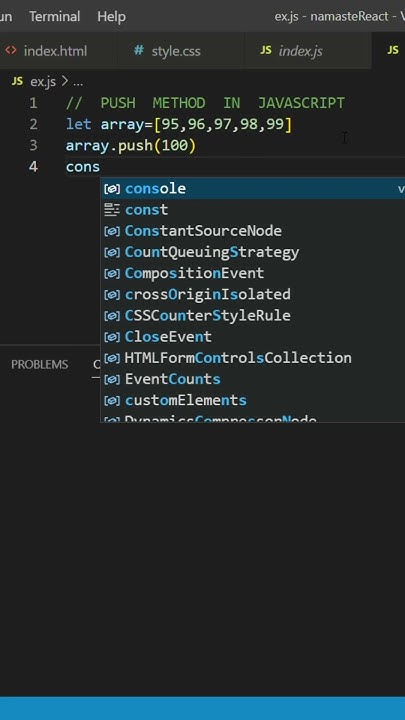 Push array method in javascript. #coding #javascript #shorts #shortvideo #shortsfeed # ...