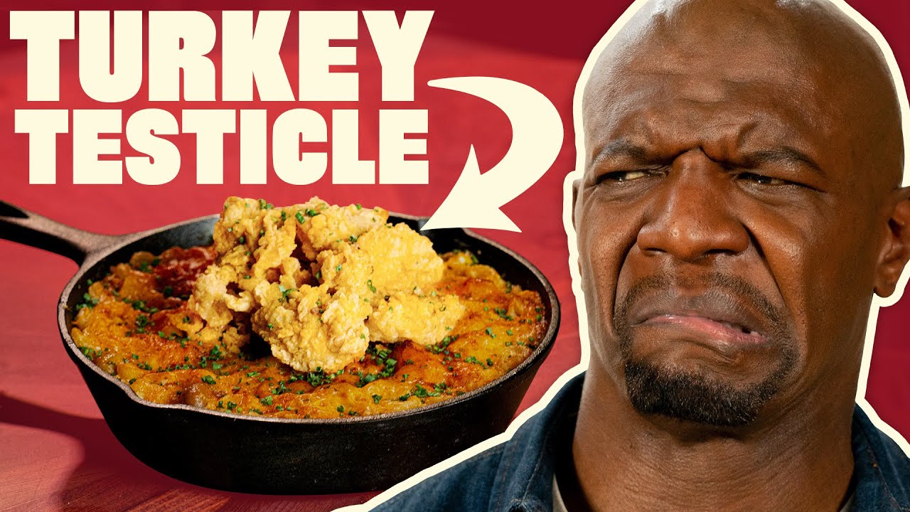 Terry Crews Eats Turkey Testicles While Popping Pecs - YouTube