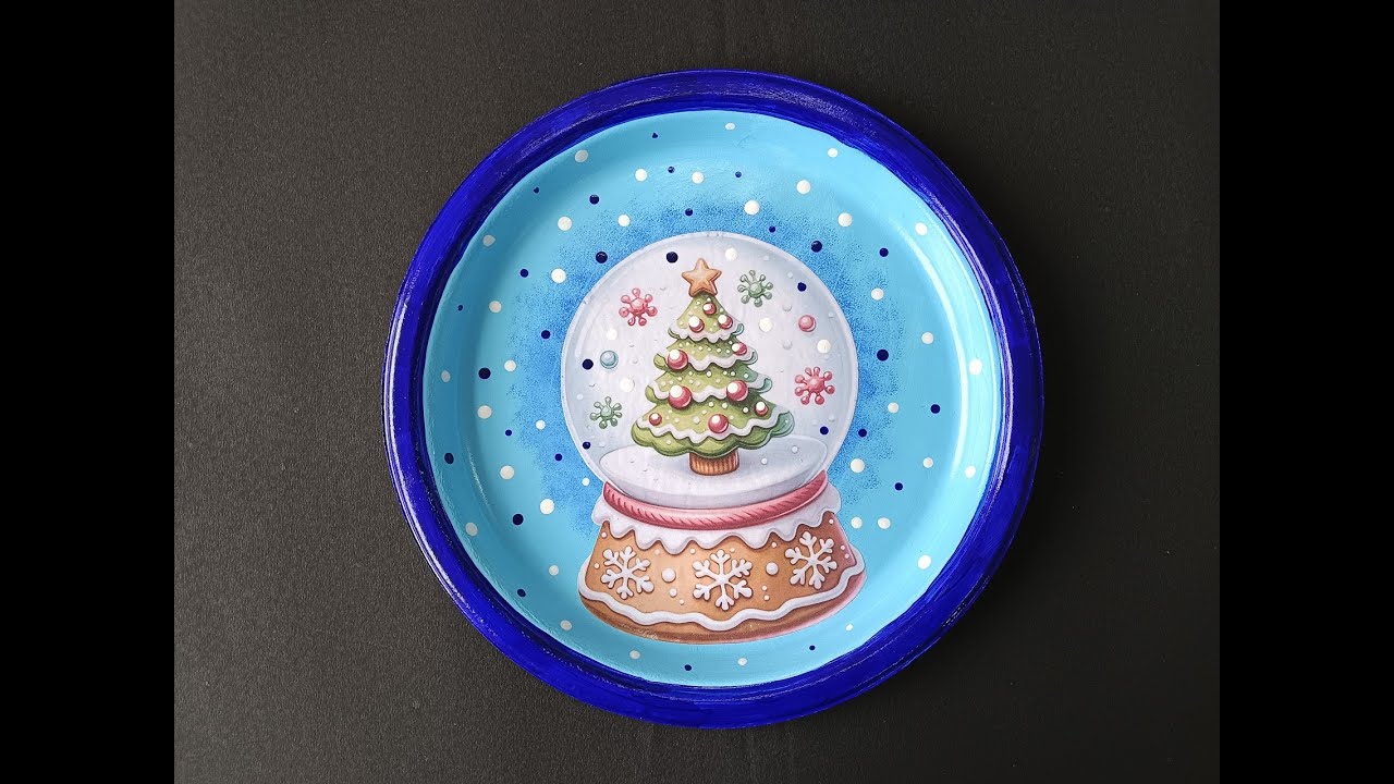 X-MAS PAINTING ON PLATE/CHRISTMAS PLATE ART PAINTING/DISPOSABLE PLATE ...