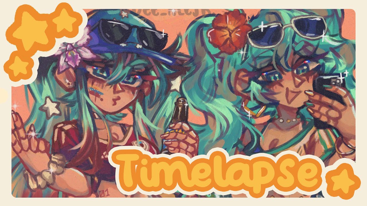 Venezuelan and Brazilian Miku Fanart! | Timelapse •・*｡ﾐ☆ - YouTube
