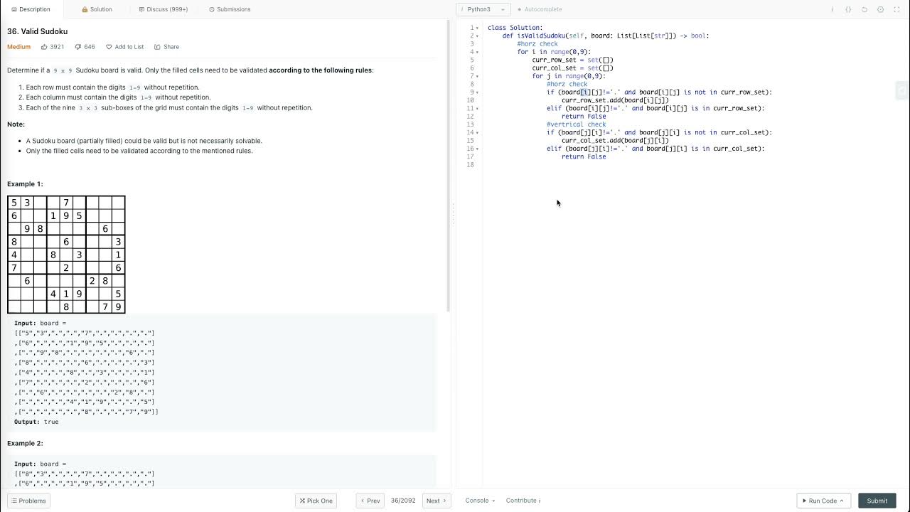 Python Sudoku Valid Checker - YouTube