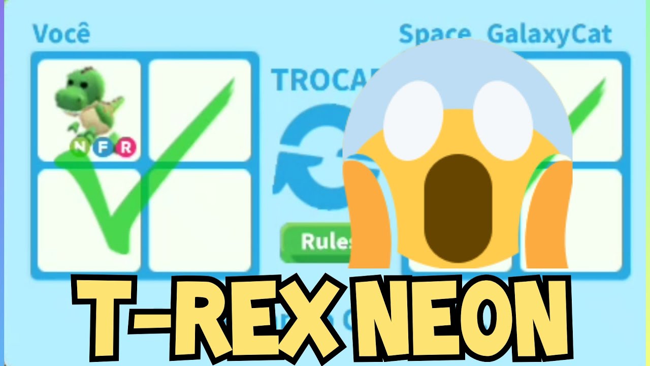 Trocas no adopt me - Com T-rex neon!!!!! - YouTube