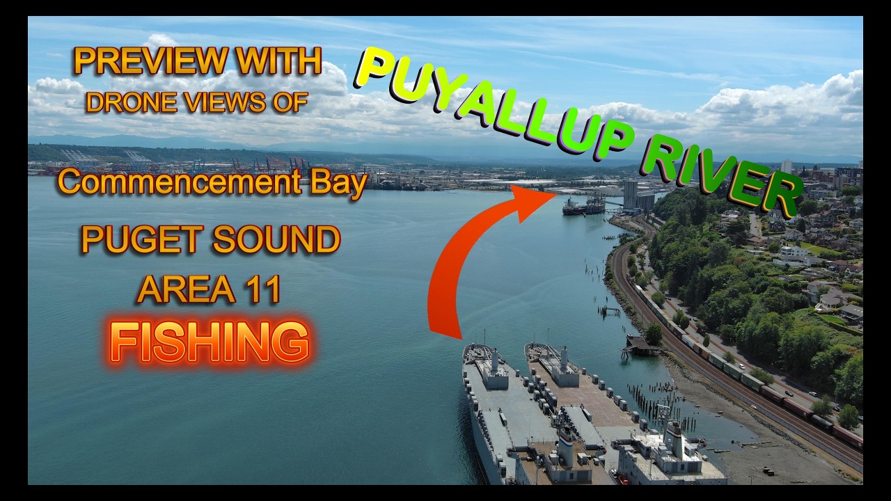 Fishing Puyallup River Mouth, Drone, Underwater views, Puget Sound area ...