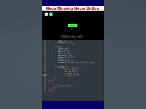 Neon glowing hover button using Html & Css #shorts - YouTube