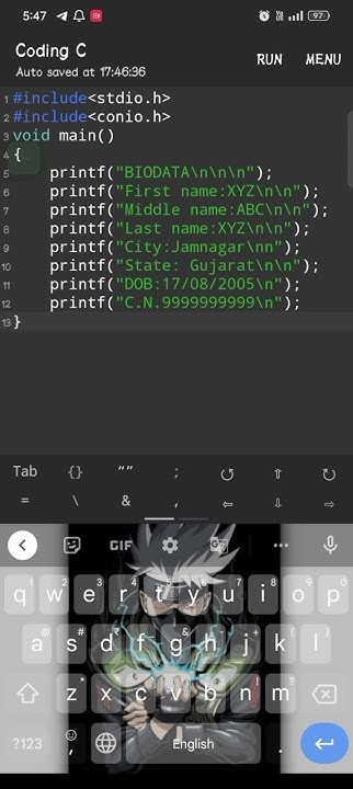 Write A C Program To Print Your Biodata C Language Program Clanguagecprogramming Clanguage
