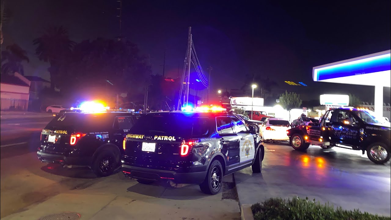 California Highway Patrol, Tow Freeway Racer’s, Cars!! Handcuffed and ...