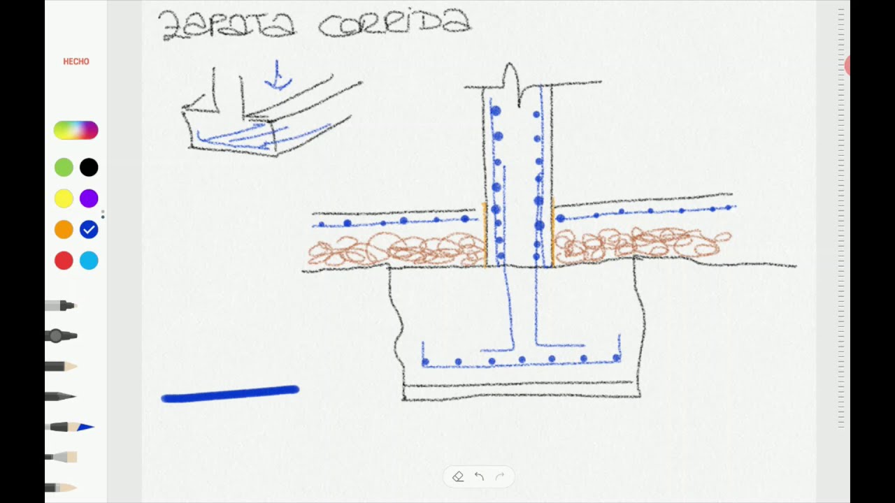 CIM04. Detalle constructivo de zapata corrida bajo muro de hormigón ...