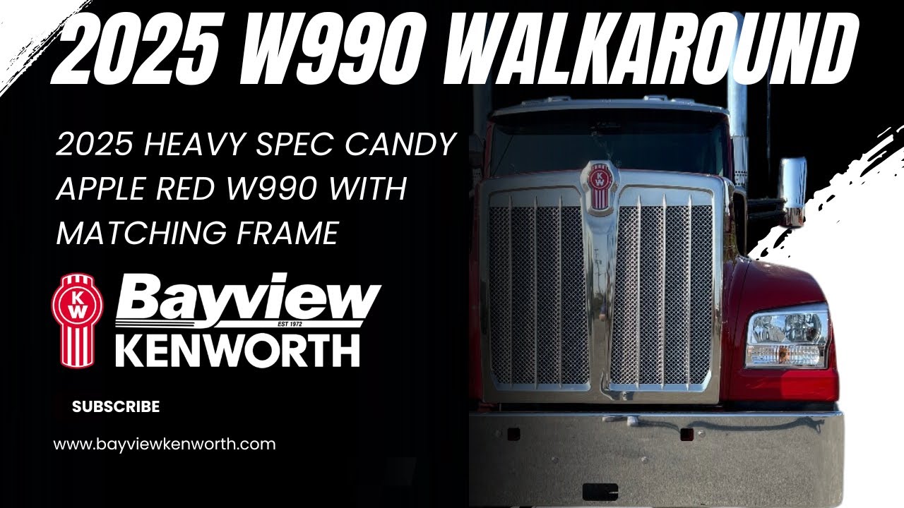 2025 Candy Apple Red Kenworth W990 with Matching Frame! - YouTube