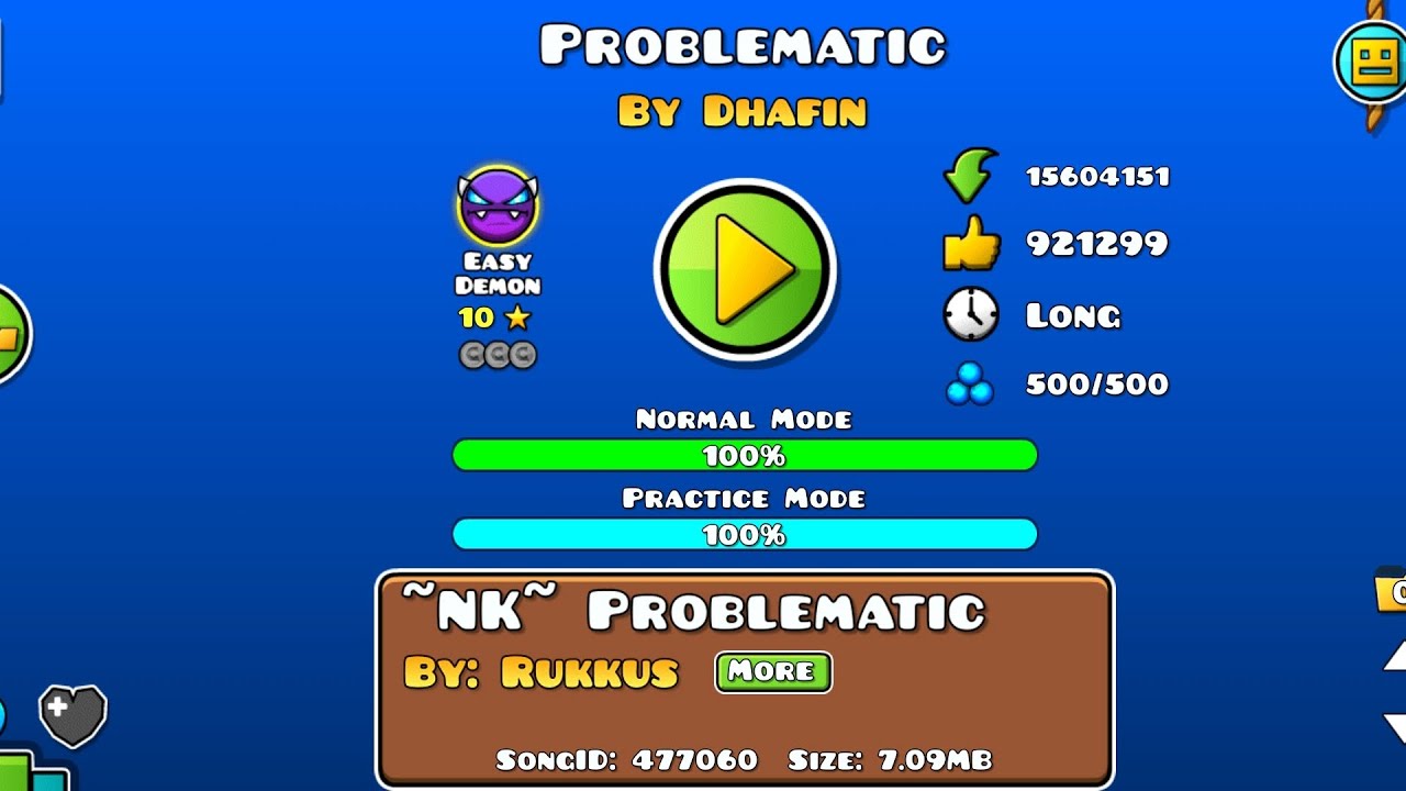 problematic [Easy Demon]By Dhafin | geometry dash - YouTube