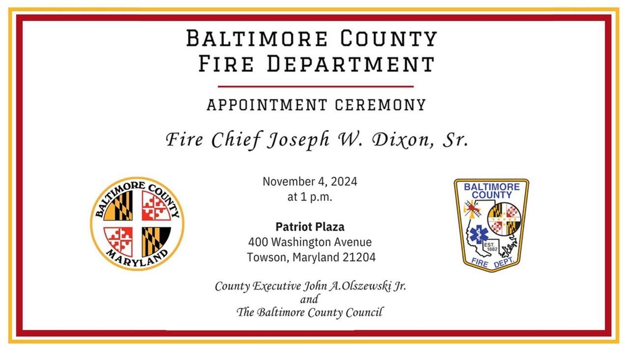 Baltimore County Fire Department Appointment Ceremony - YouTube
