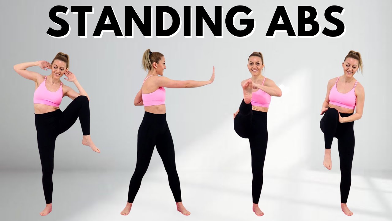 🔥20 Min STANDING ABS CARDIO for Ab Lines, Small Waist & Flat Belly🔥KNEE ...