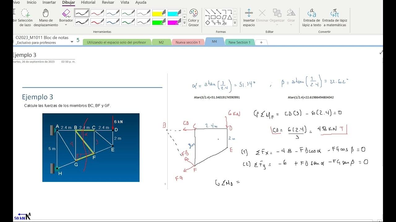 M1011 - Engineering Statics: Method of Sections, Example 3 - YouTube