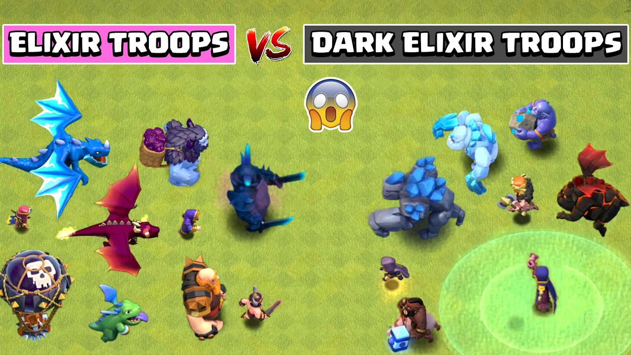 ELIXIR TROOPS VS DARK ELIXIR TROOPS | Clash of Clans - YouTube