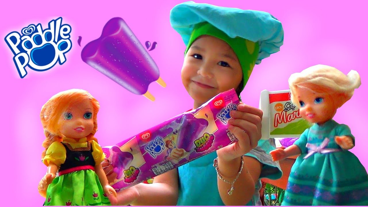 Misha Pretend Play Toy Ice Cream Cart with Elsa and Anna Toddlers - YouTube