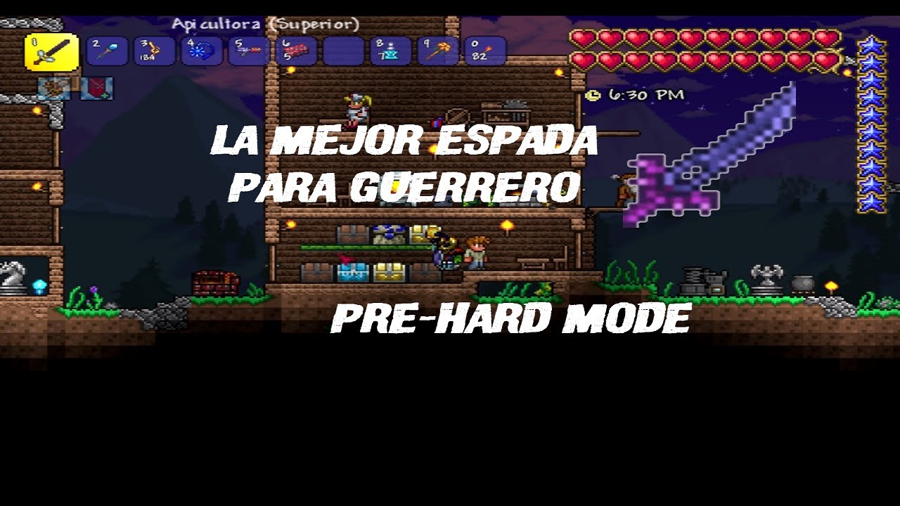 como hacer el filo de la noche en terraria 1.4 - la mejor espada de pre-hard mode - YouTube