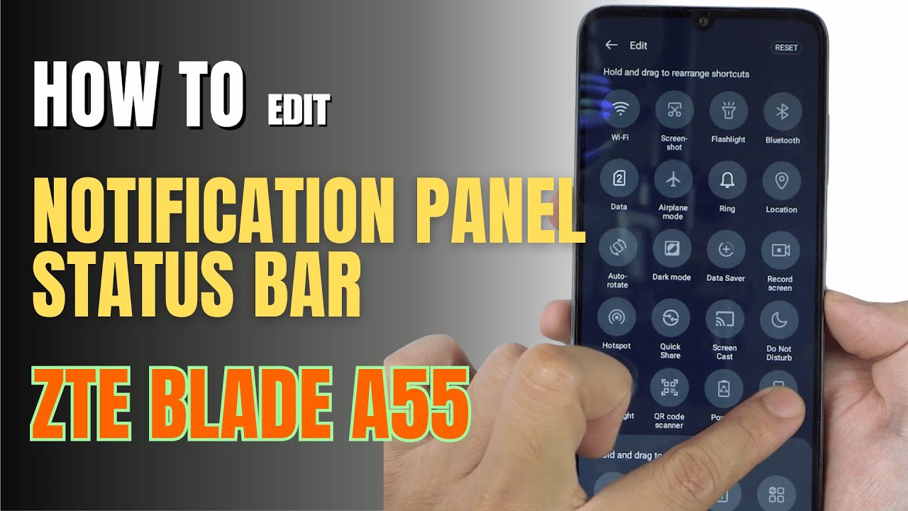 How to Edit Notification Panel Shortcuts on ZTE Blade A55 - YouTube
