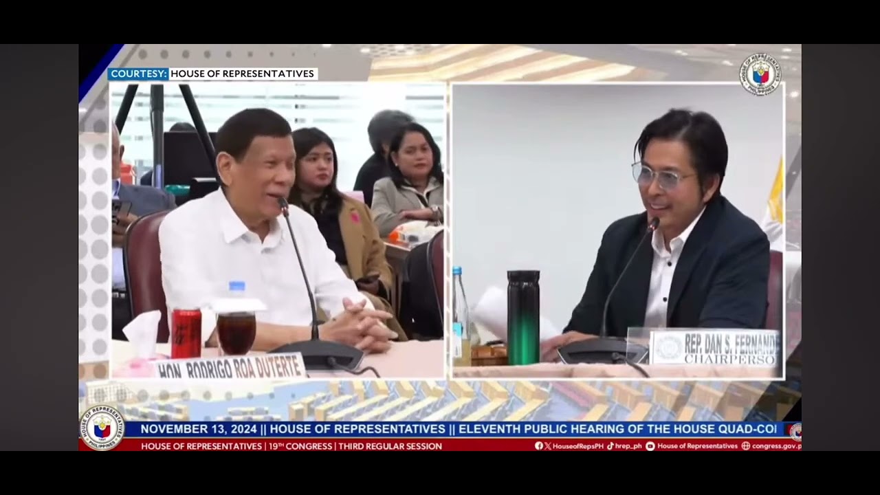 Hon. Rodrigo Roa Duterte Elaborating Rep. Dan Fernandez Question at ...