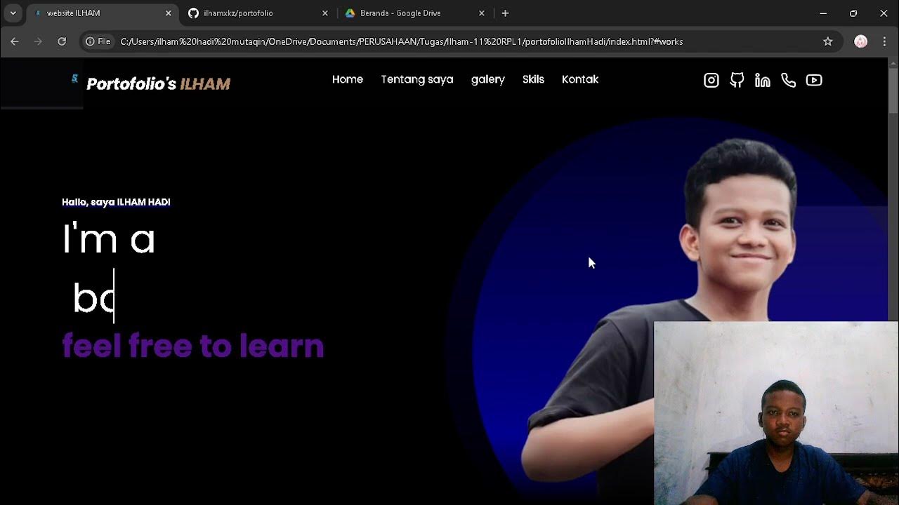 Website portofolio sederhana menggunakan html,css,dan javascript || Tugas Kel industri #2 - YouTube