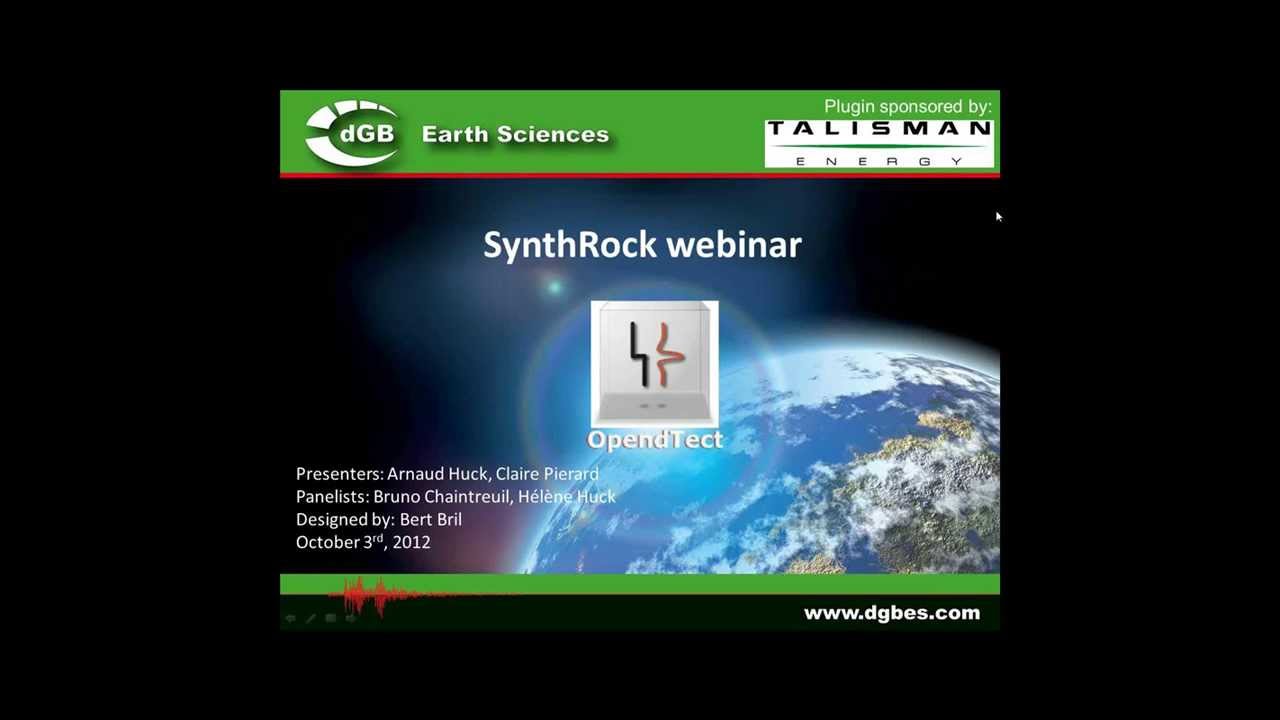 Webinar: SynthRock plugin for OpendTect - YouTube