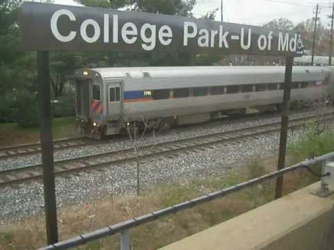 MARC 7745 Races the DC Metro Green Line at College Park with Surprise ...