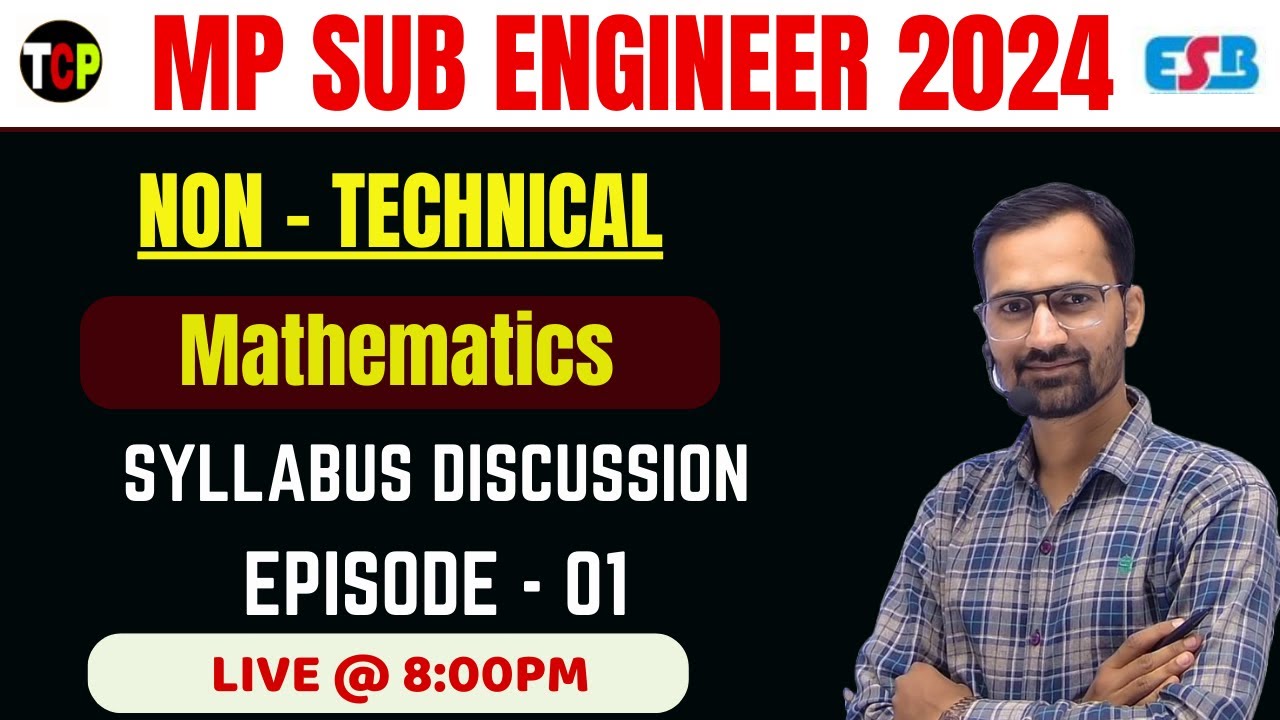 MP SUB ENGINEER VACANCY - 2024 | Mp Sub Engineer Complete Course | Non - Technical | Mathematics ...