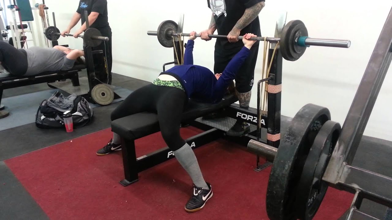 Sheri Stiles speed bench 120lb 8x3 - YouTube