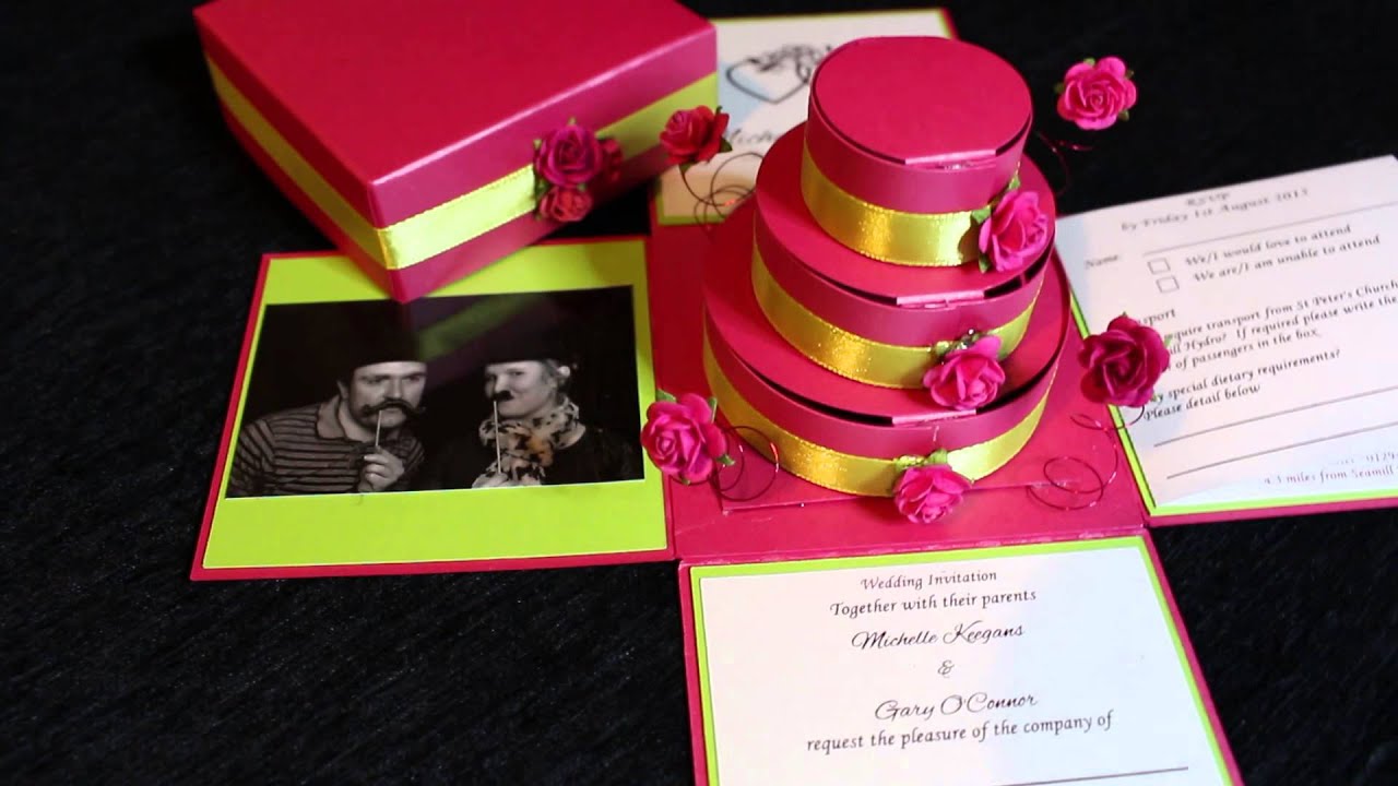 Rose Exploding Box Wedding Invitation - YouTube