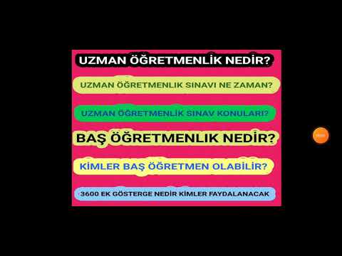 Uzman Öğretmenlik-Baş Öğretmenlik-3600 Ek Gösterge İle İlgili Tüm Ayrıntılar