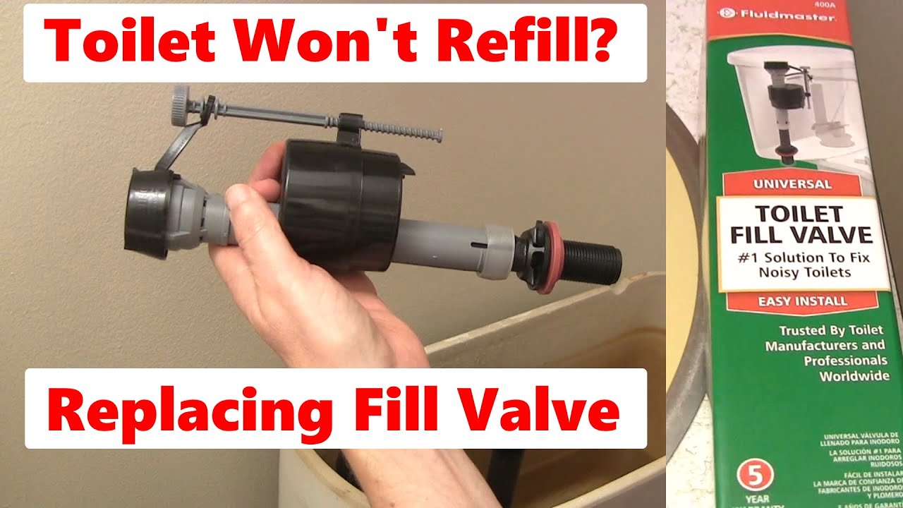 Toilet Won't Refill? Replacing Fill Valve - YouTube