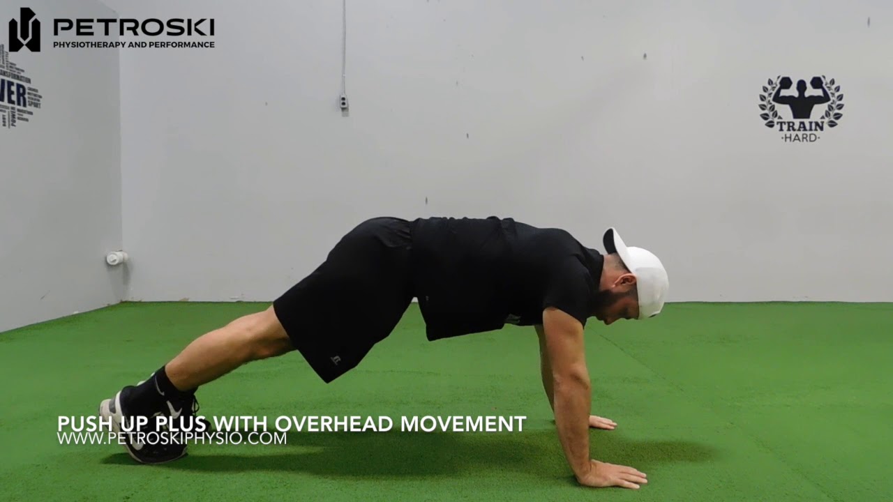 Push Up Plus with Overhead Movement - YouTube