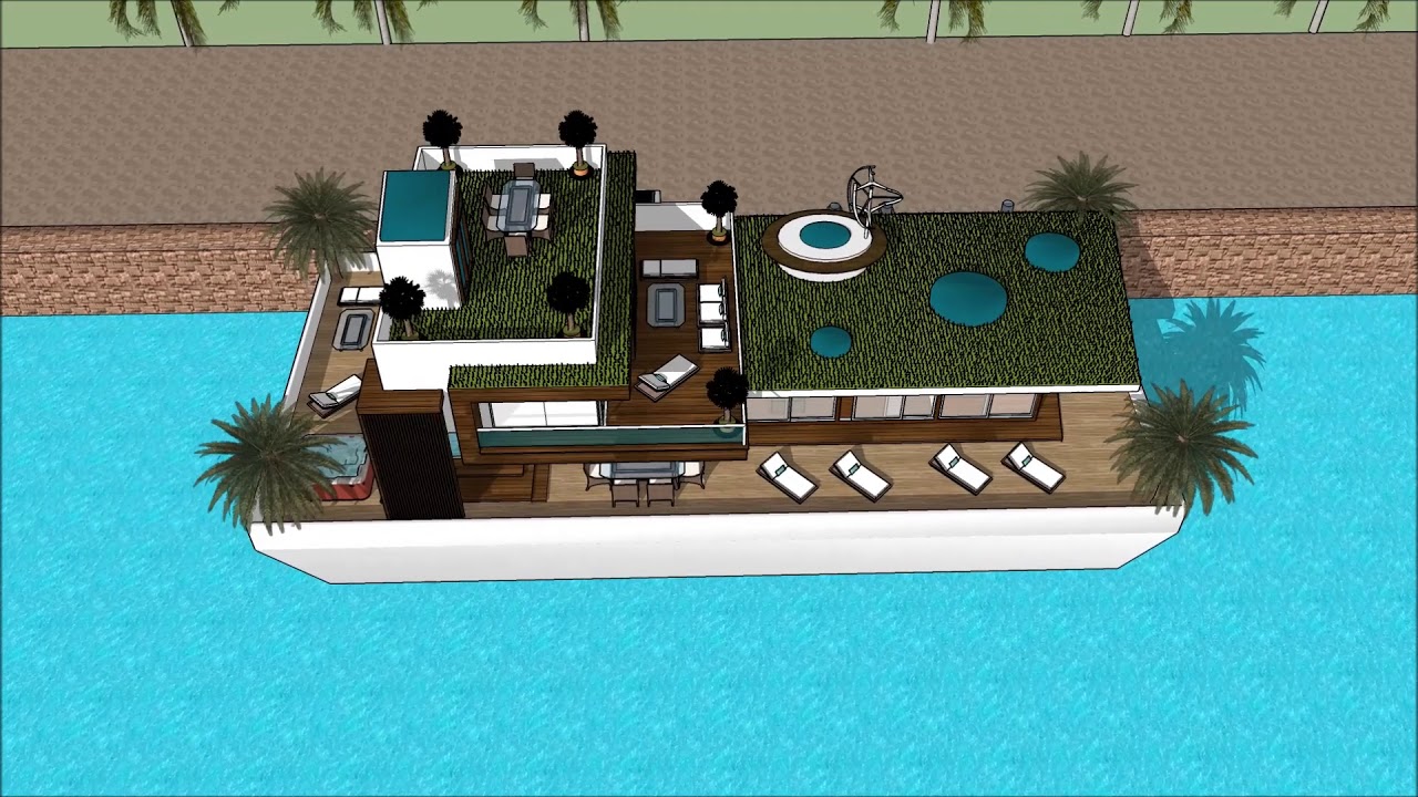 Luxurious Floating house boat design by creator Mikkel Sølbeck Fontana ...